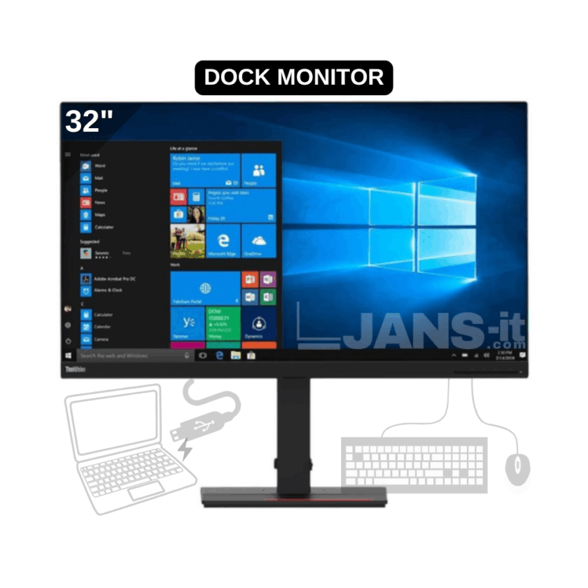 Lenovo Thinkvision T32p-20 | 32″ | 4K UHD | 16:9 | DockMonitor - JANSit