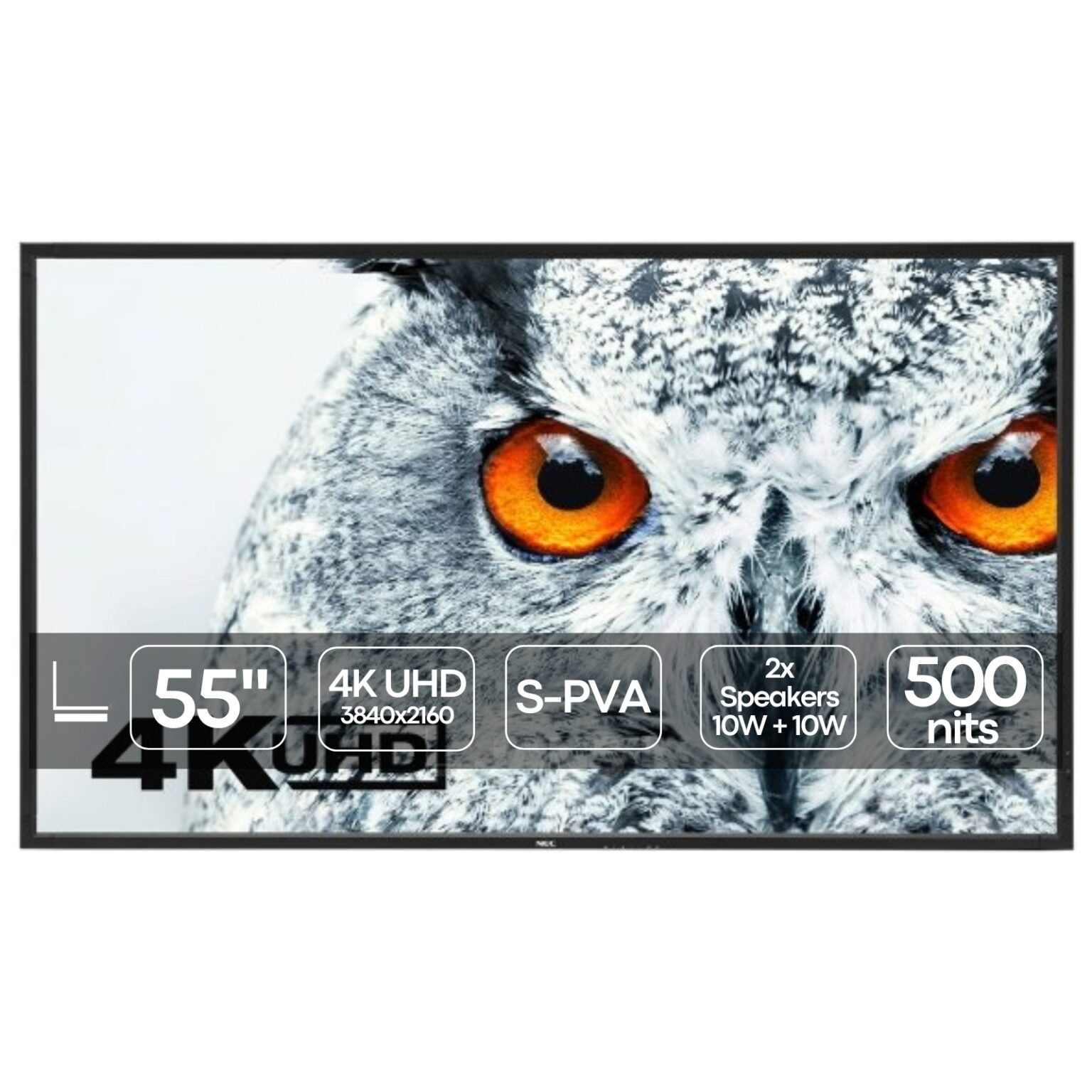 NEC X551UHD | 55" 4K UHD | 500nits | Speakers Profissional